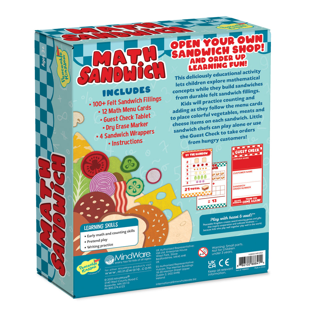 Math Sandwich Preschool Math Game